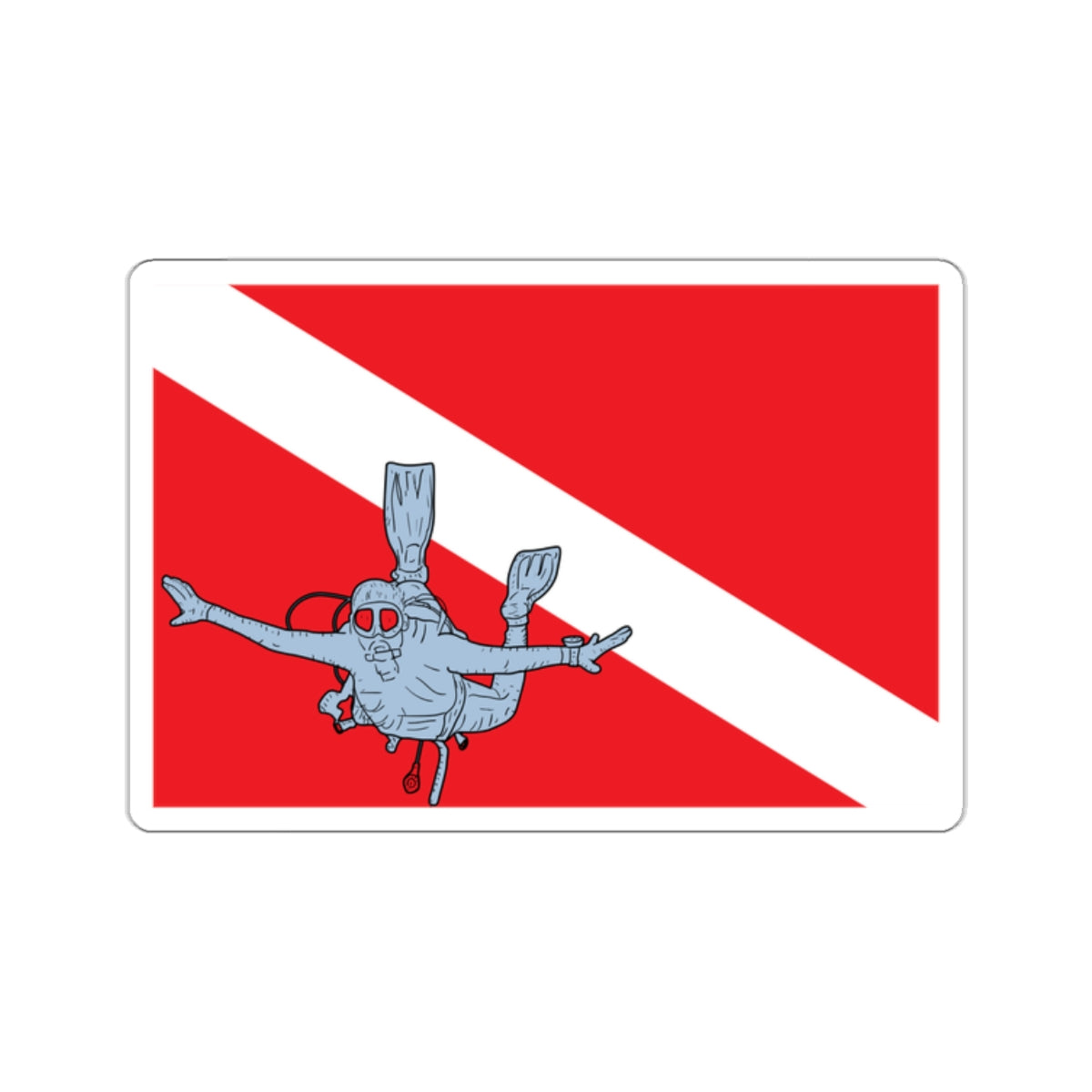 Sticker - Dive Flag / Diver – Danger Charters Island Store