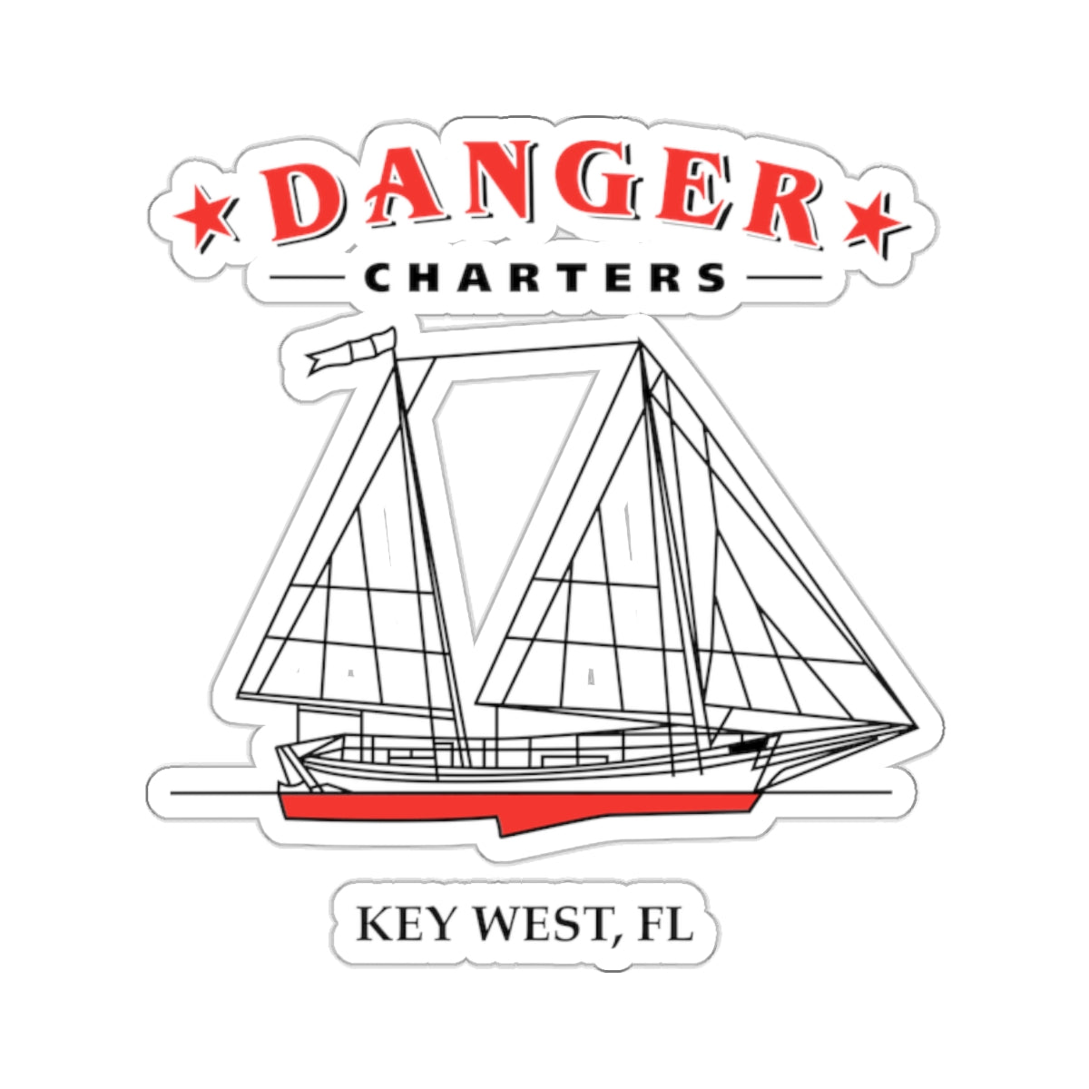 Sticker - Danger Sailboat – Danger Charters Island Store